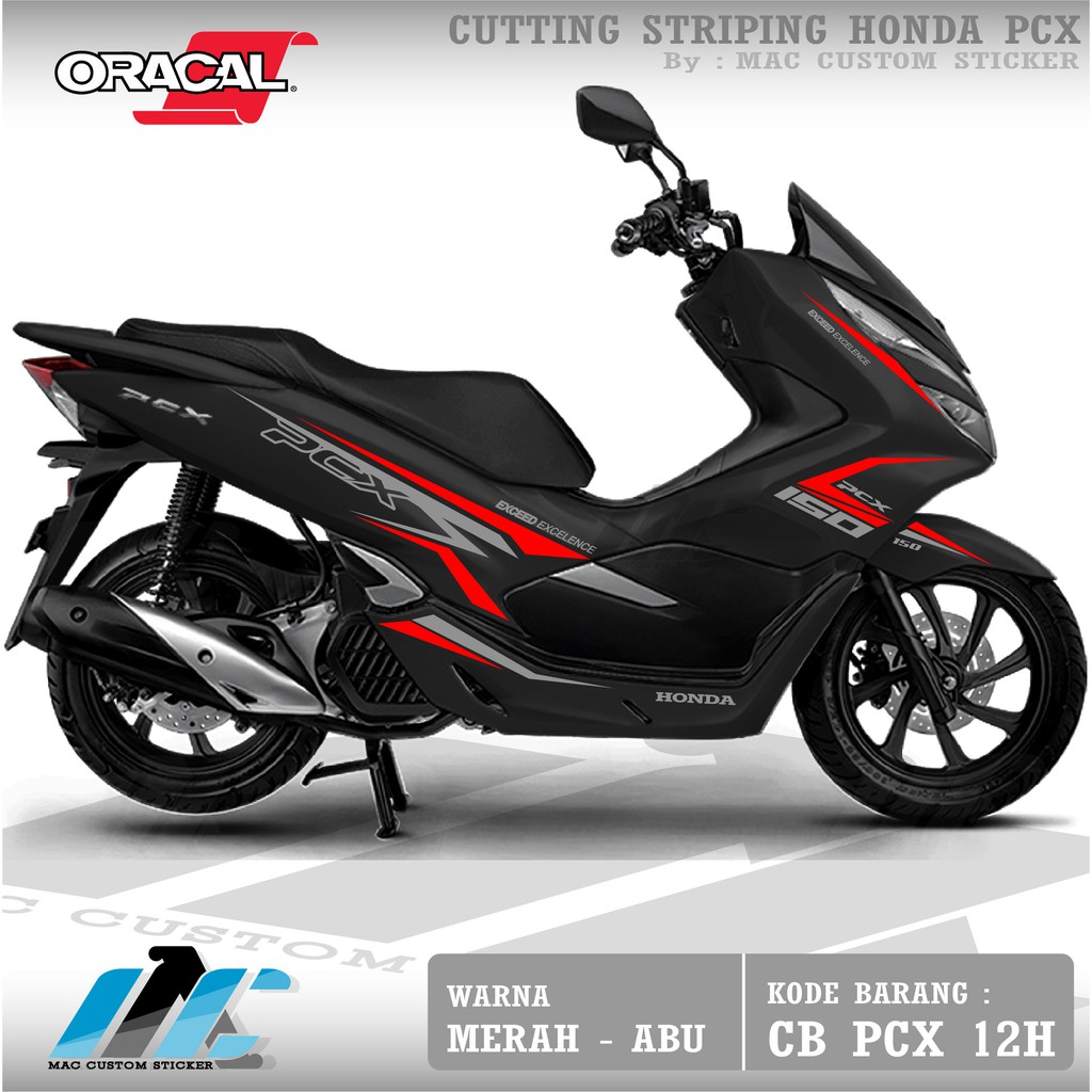 Jual STRIPING PCX 150 CUTTING STIKER - STIKER PCX 150 HITAM - KODE ...
