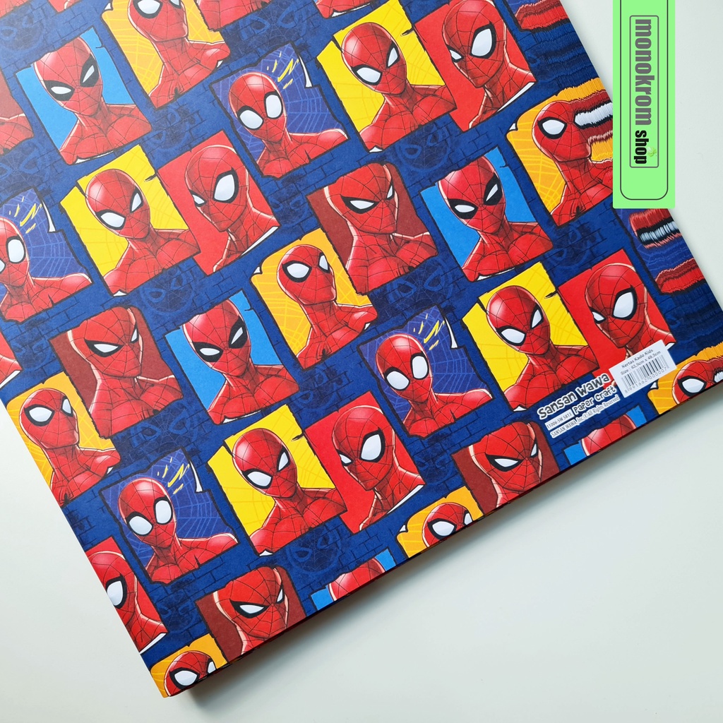 Jual Kertas Kado Sansan Wawa Motif Kids Superhero Spider Man Kartun ...