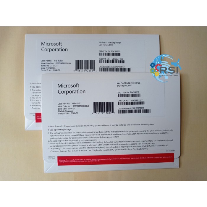 Jual Windows 11 pro fullpack Original Retail DVD Original Life Time ...
