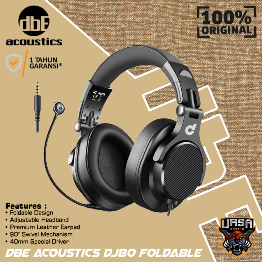Jual Headset dbE DJ80 High Quality Foldable DJ Headphone - Gaming ...