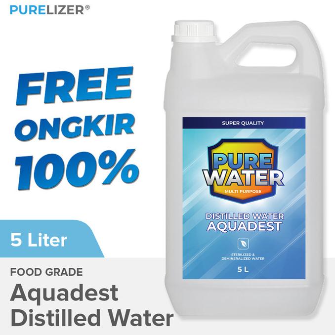 Jual Aquadest / Distilled Water 5 Liter Air Suling / Aquades / Akuades ...