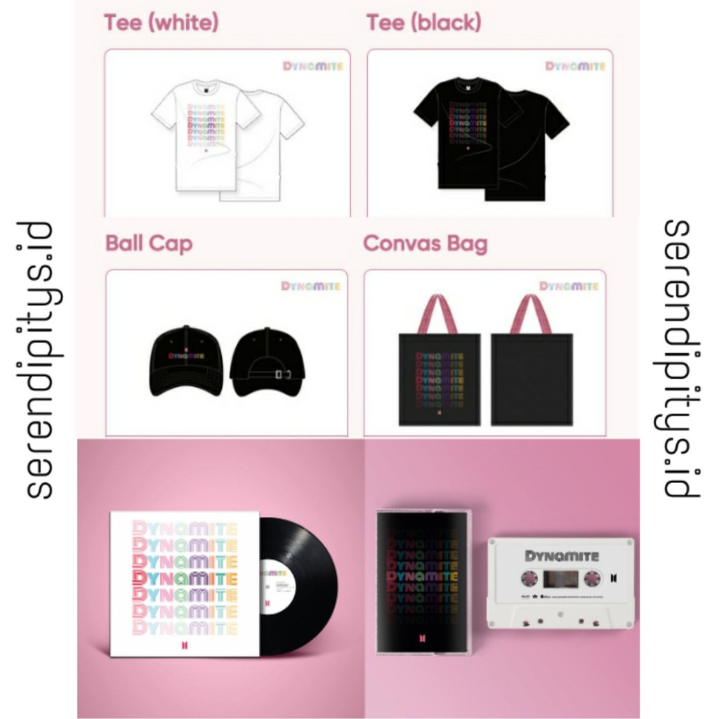 Jual BTS DYNAMITE MERCHANDISE MD VINYL CASSETTE T-SHIRT BALL CAP TOTE ...