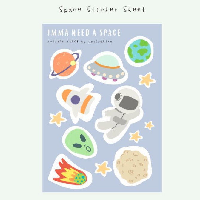 Jual space sticker sheet ukuran a6 /bullet journal sticker/ sticker ...
