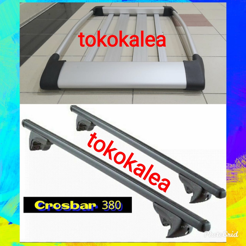 Jual PAKET RAK OVAL SUN RACK/ROOF RACK BAGASI ATAS MOBIL+KAKI RAK ...