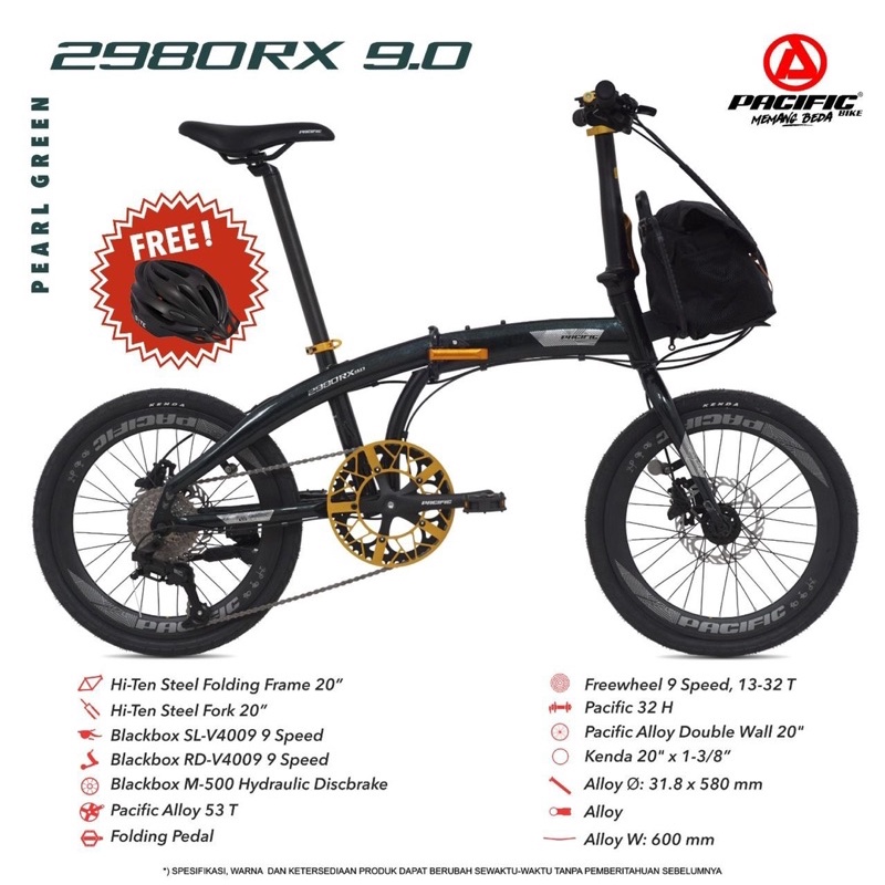 Jual promo ppkm 20” Seli pacific 2980 rx9.0 9Sp black box hydro brake ...