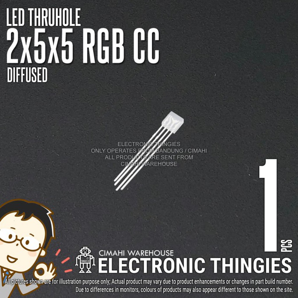 Jual LED KOTAK 2x5x5 RGB CC DIFFUSED SQUARE 4P COMMON CATHODE | Shopee ...