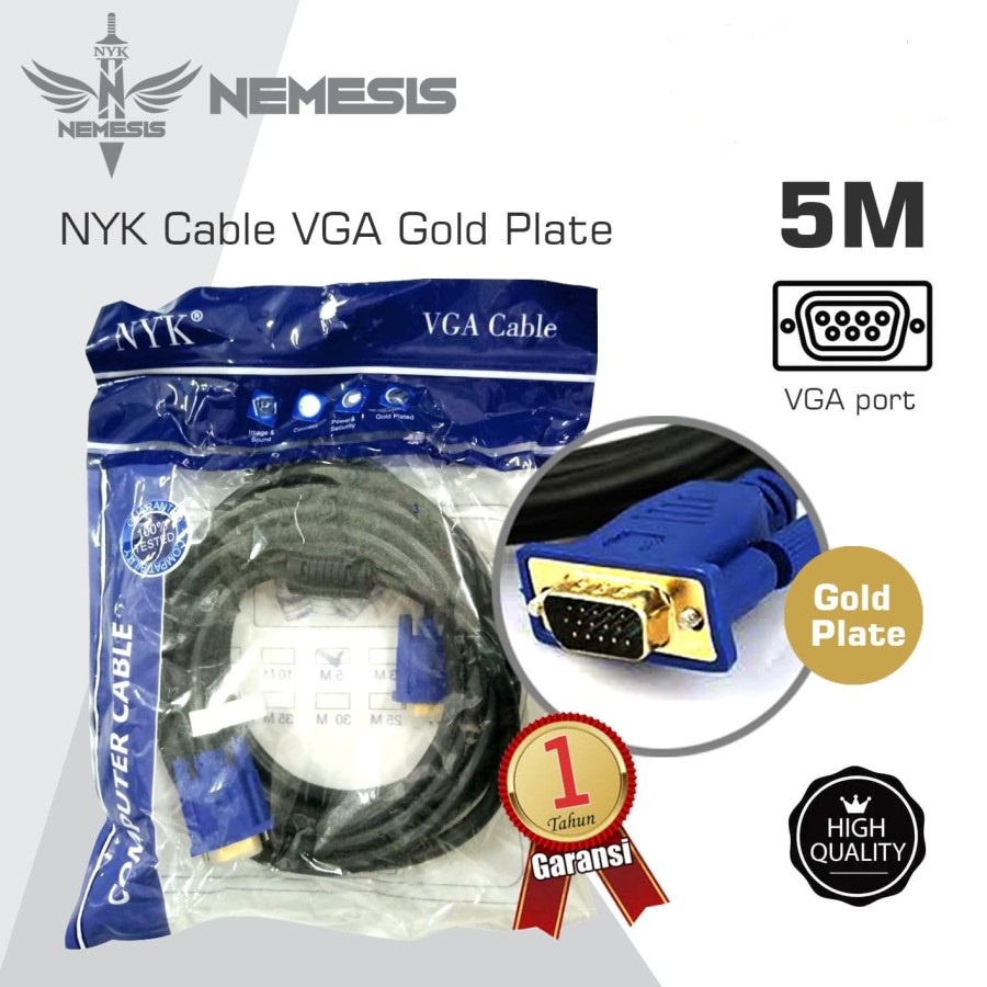 Jual Kabel VGA 5 M NYK Gold Plate | Shopee Indonesia