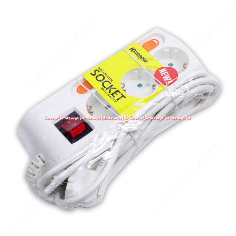 Jual Krisbow Extension Socket 3 With Switch Kabel Sambungan Colokan 3 ...