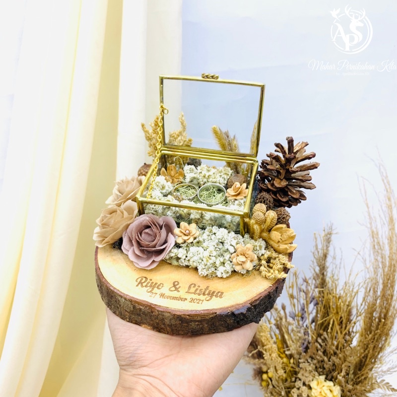 Jual RING BOX AESTHETIC TEMPAT CINCIN LAMARAN PERNIKAHAN | KOTAK CINCIN ...