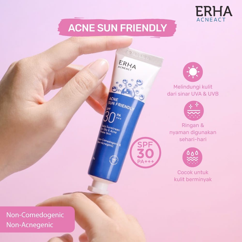 Jual ERHA Acneact Acne Sun Friendly SPF30 PA+++ 30g | Shopee Indonesia