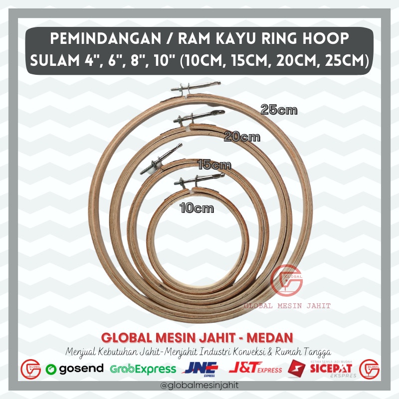 Jual PEMINDANGAN / RAM KAYU RING HOOP SULAM BORDIR 6", 8", 10" 15 20 25 ...