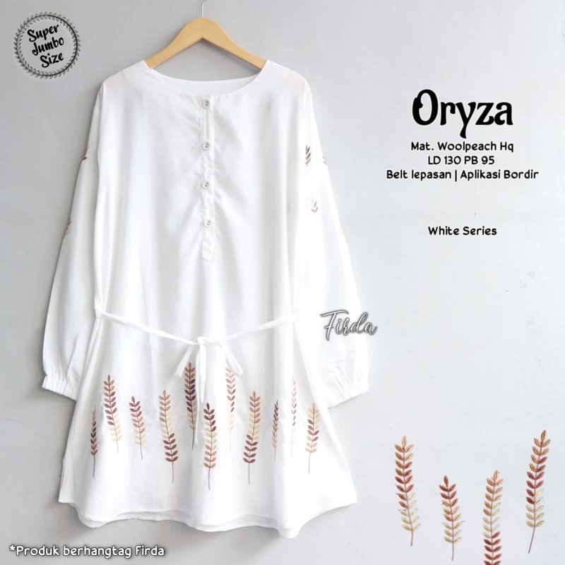 Jual Tunik putih jumbo wanita cantik. Tunic kekinian adem halus. Oryza ...