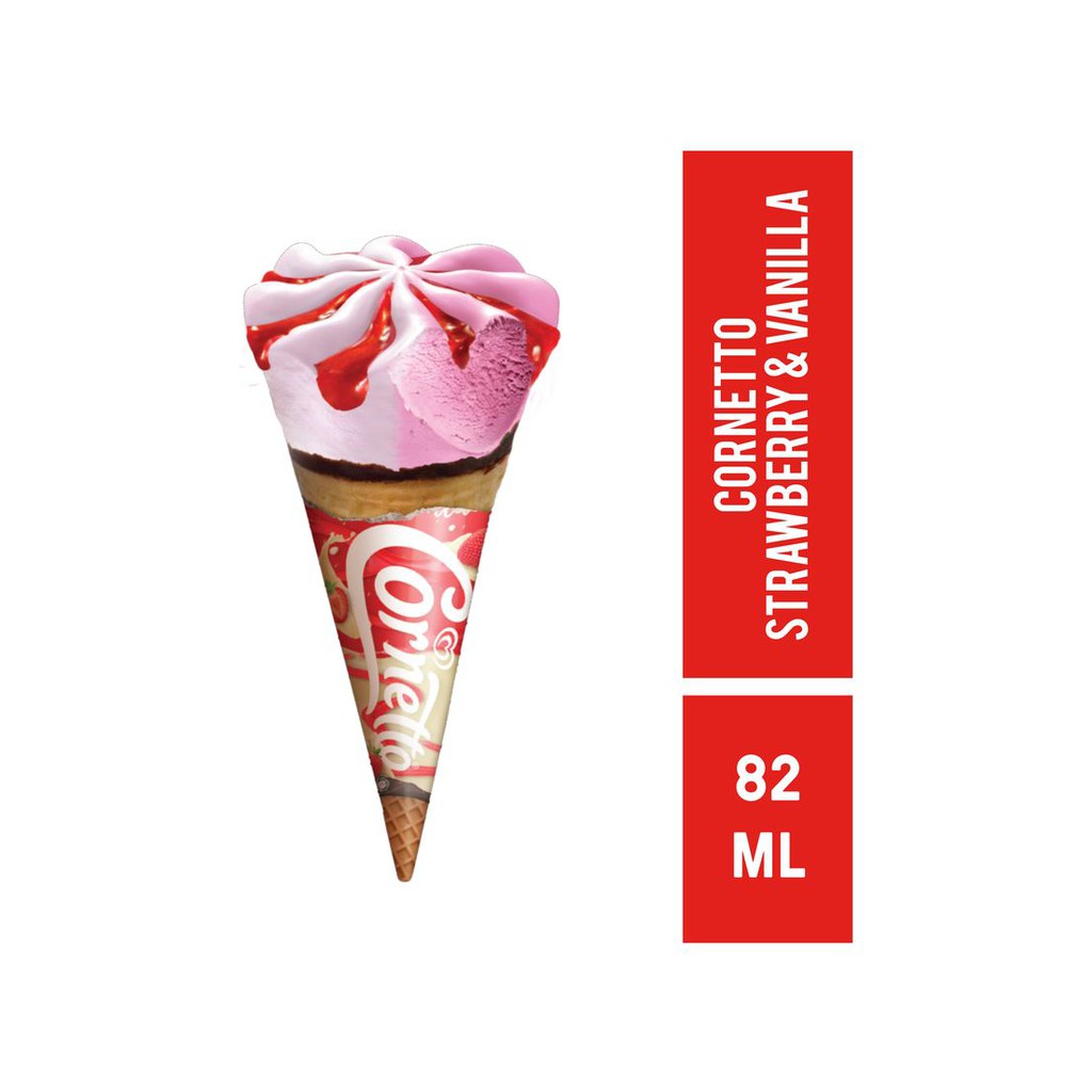 Jual Cornetto Classico Strawberry & Vanilla JR 82ml | Shopee Indonesia