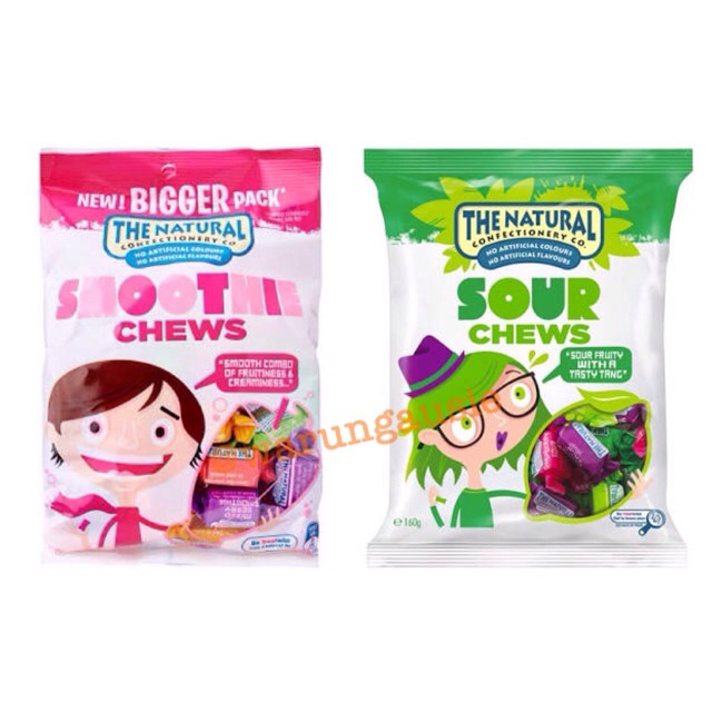 Jual The natural confectionery SMOOTHIE CHEWS / SOUR CHEWS permen chewy ...