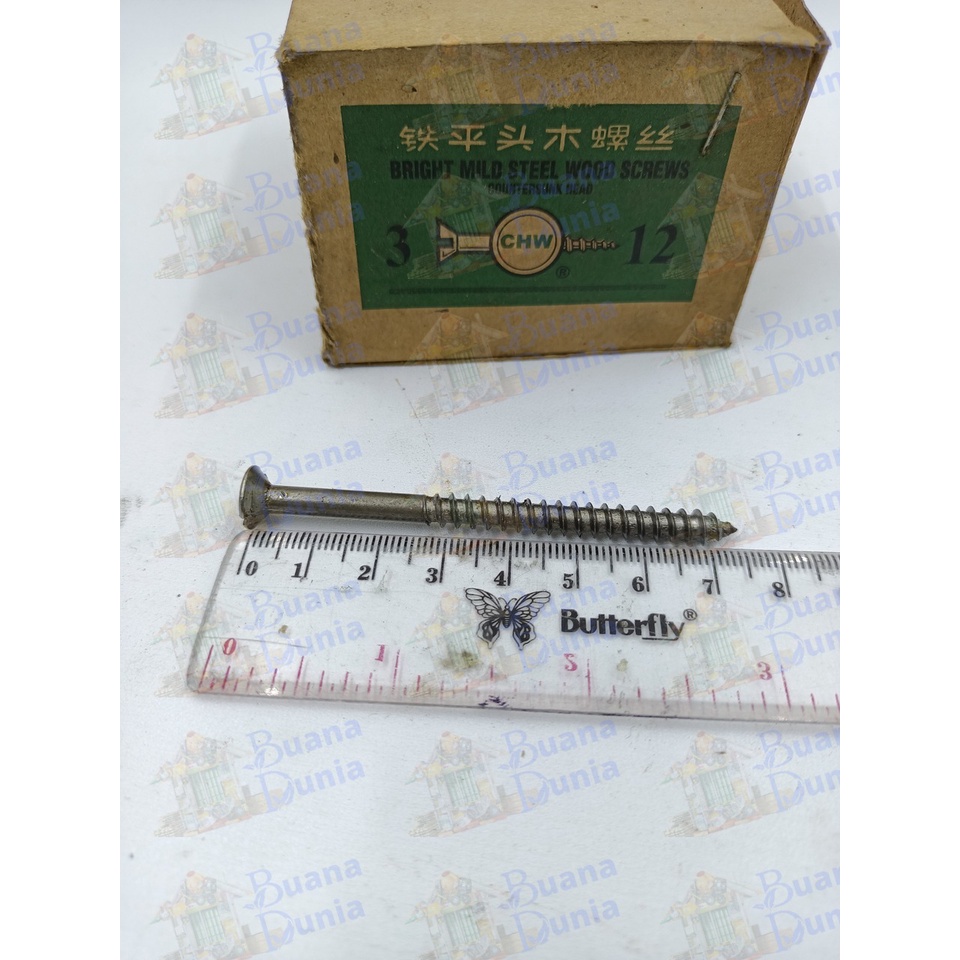 Jual Skrup Kayu CHW 3x12 Minus (-) | Wood Screw CHW | Shopee Indonesia