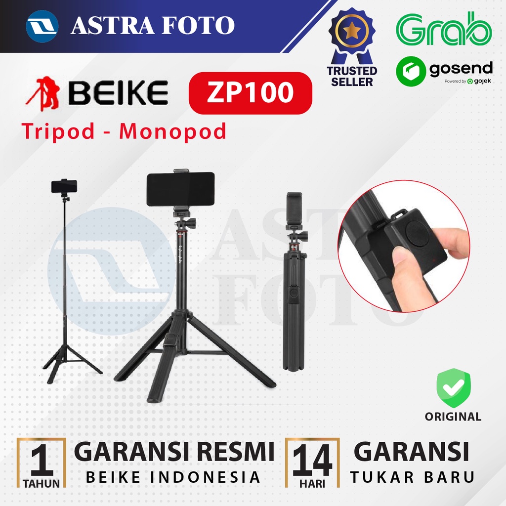 Jual BEIKE ZP100 TRIPOD MONOPOD TONGSIS + REMOTE MIRRORLESS SMARTPHONE ...