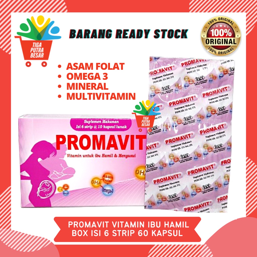 Jual PROMAVIT VITAMIN IBU HAMIL & MENYUSUI 1 BOX 6 STRIP ISI 60 KAPSUL ...