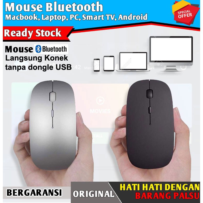 Jual Mouse Bluetooth Tanpa Dongle USB Macbook Pro Air Smart TV Android ...