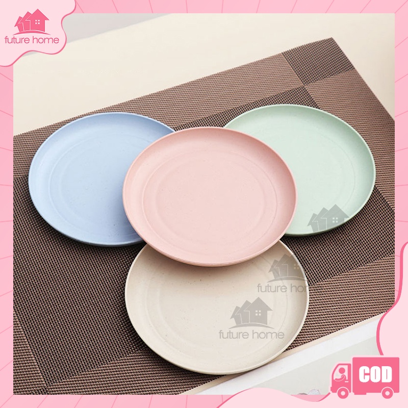 Jual Set 4 pcs Piring Nasi Piring Makan Wheat Straw Rice Plate Warna ...