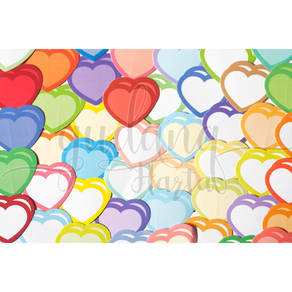 Jual Stiker Heart Colorfull Frame Hati Bingkai Pelangi Sticker Unik DIY ...