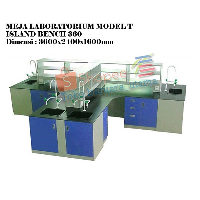 Jual Meja Laboratorium Bentuk T Island Bench 360 | Shopee Indonesia