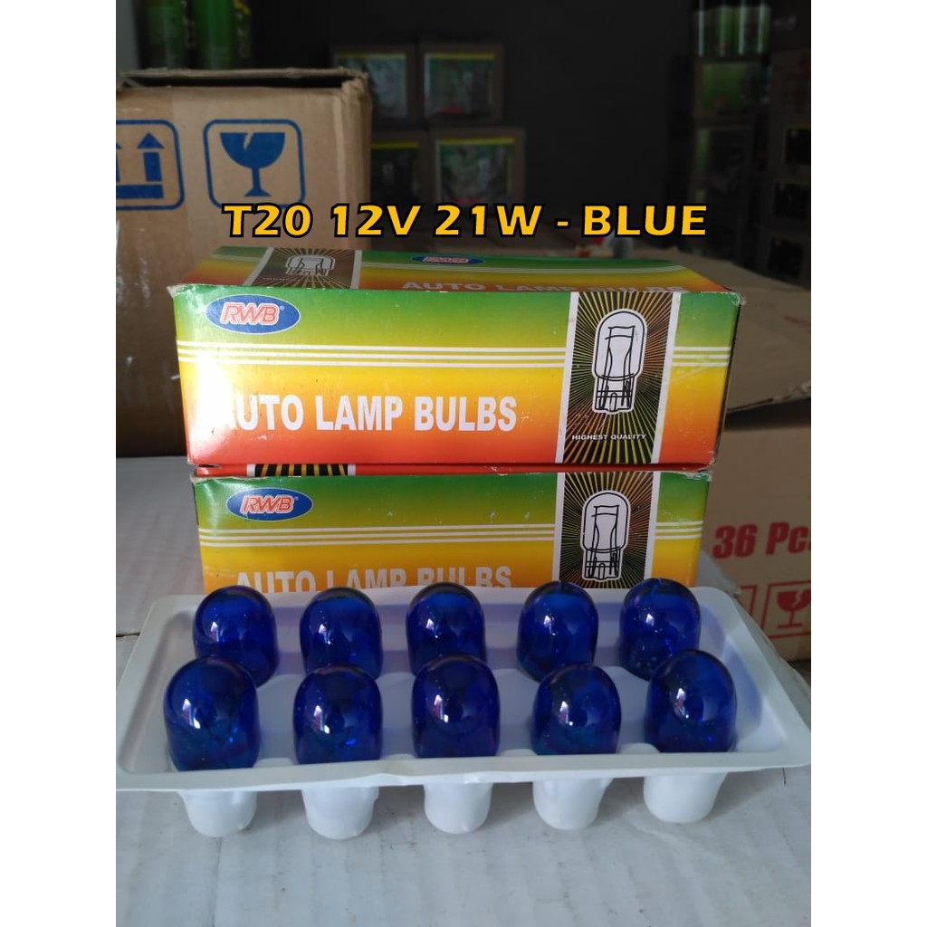 Jual Lampu Bohlam Mobil T20 blue RWB | Shopee Indonesia