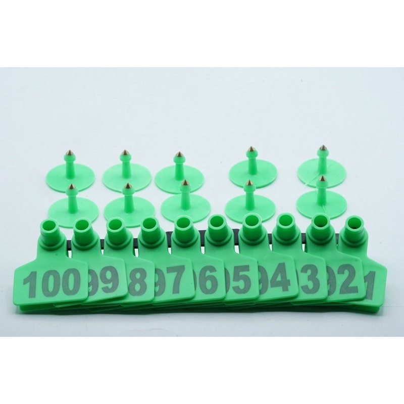 Jual Green 100pcs Tag Telinga Hewan Ternak Babi Sapi Domba Kambing Ear ...