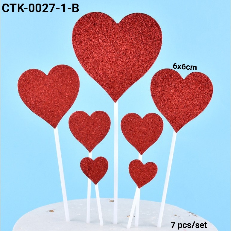 Jual GR-CTK-0027 Cake topper kertas kue bintang hati gold merah silver yamama baking | Shopee ...