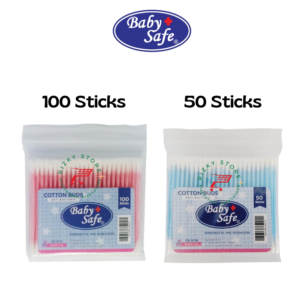 Jual Baby Safe Cotton Buds Anti Bacteri 50 sticks/100 sticks Small Tip ...