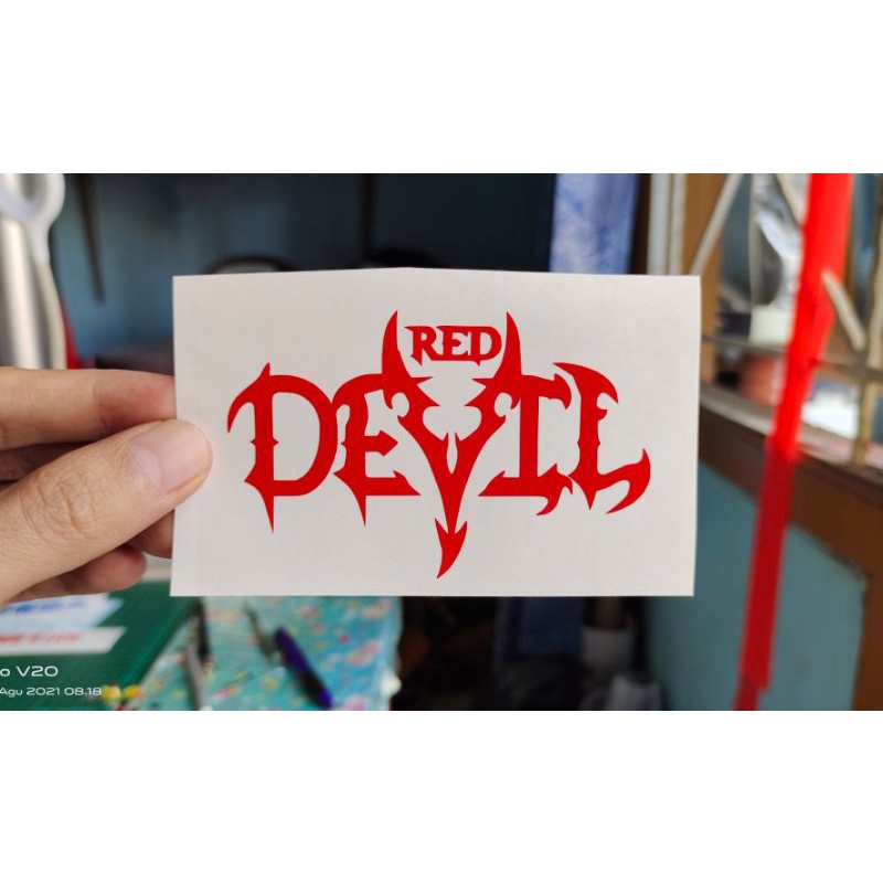 Jual stiker red devil 1 custom cutting stiker murah | Shopee Indonesia
