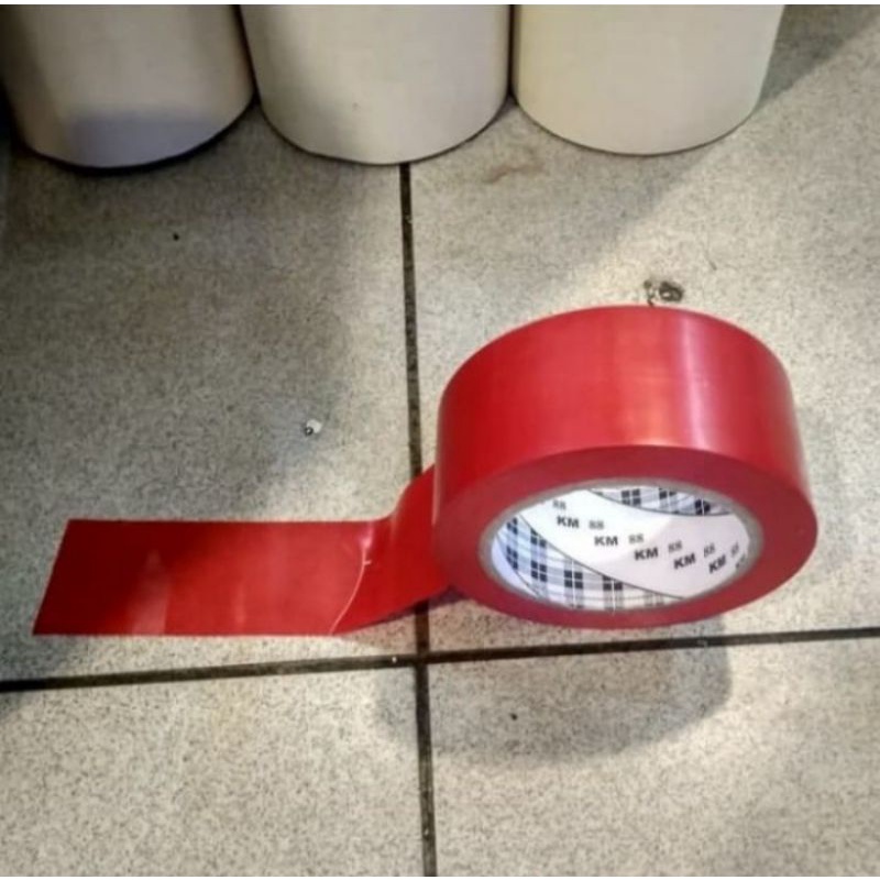 Jual Lakban lantai KM floor marking tape merah 48mm × 33meter | Shopee Indonesia