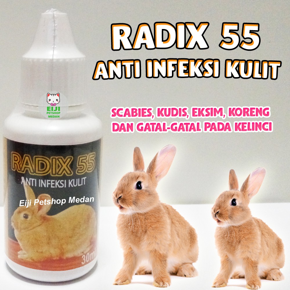 Jual Obat Oles Cair Obat Scabies Kelinci Radix 55 Isi 30 Ml Obat Jamur ...