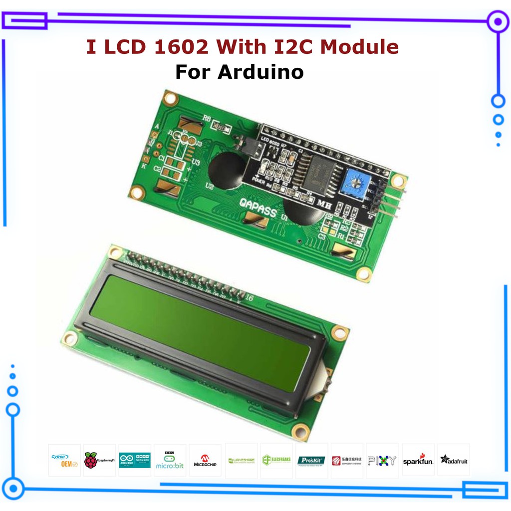 Jual LCD 16x2 1602 With I2C IIC Module Backpack Board Arduino | Shopee ...