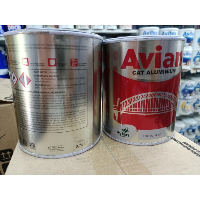 Jual AVIAN CAT MINYAK ALUMINIUM 1 KG / 0.75 Liter SILVER BRONZE PERAK ...