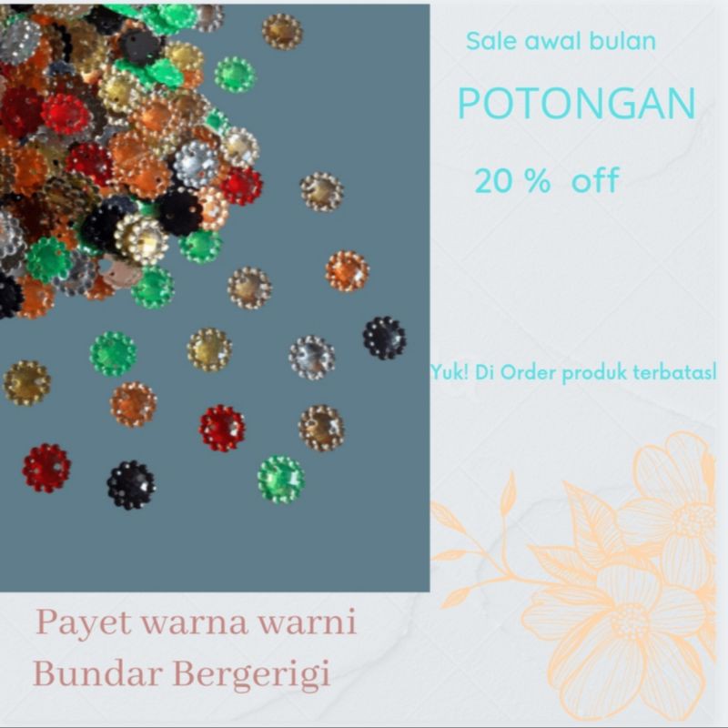 Jual Manik Payet Bulat bergerigi 20pcs (BACA DESKRIPSI) | Shopee Indonesia