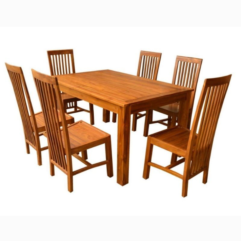 Jual SET MEJA MAKAN JATI MINIMALIS 6 KURSI MODEL MEJA MAKAN BALERO ASLI JEPARA | Shopee Indonesia