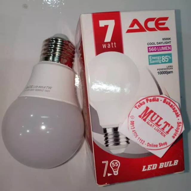 Jual Lampu garansi led ACE 7w led bulb led suopr terang ace 5watt ...