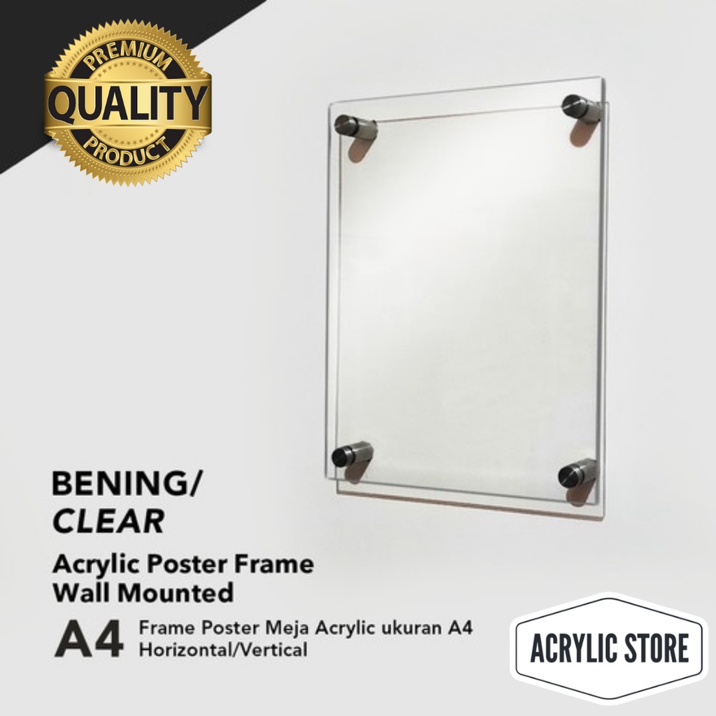 Jual Akrilik Poster Dinding A4 Bening/Acrylic Wall Frame [2 mm] / Bingkai | Shopee Indonesia