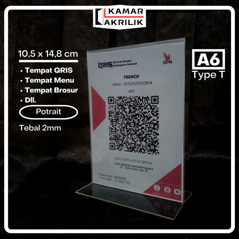 Jual Akrilik Tent Holder A6 T Potrait/ Tempat Brosur | Shopee Indonesia