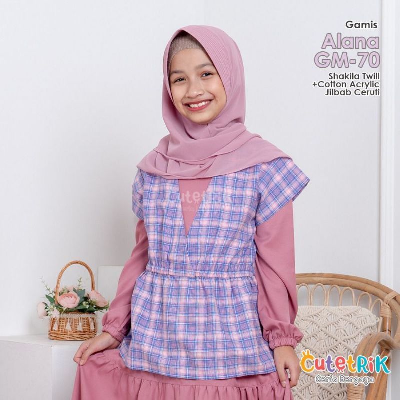 Jual SET GAMIS CASUL ANAK MERK CUTETRIK KODE GM 70 USIA 7-12 TAHUN ...