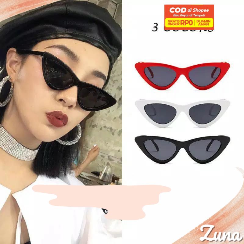 Jual kacamata Cat eye Triangle Segitiga wanita Sunglasses Kacamata Vintage Cat Eye | Shopee ...