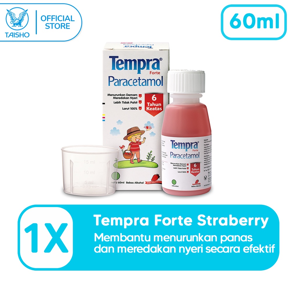 Jual Tempra Forte Paracetamol Anak Rasa Strawberry 60ml | Shopee Indonesia