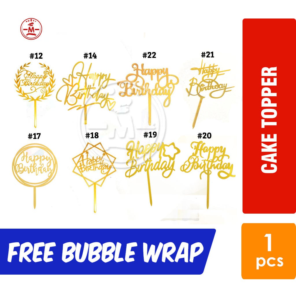 Jual Cake Topper HBD Happy Birthday Acrylic Besar [1 Pcs] | Shopee ...