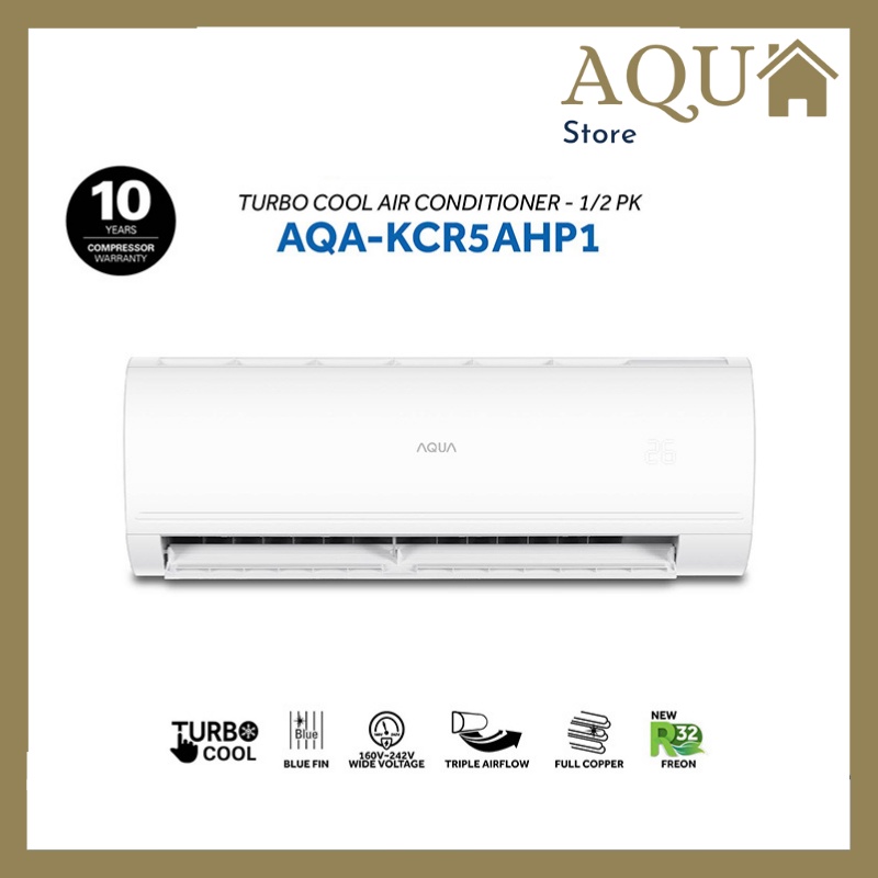 Jual AQUA Japan Turbo Cool Air Conditioner 1/2PK AQA-KCR5AHP/1 AQA ...