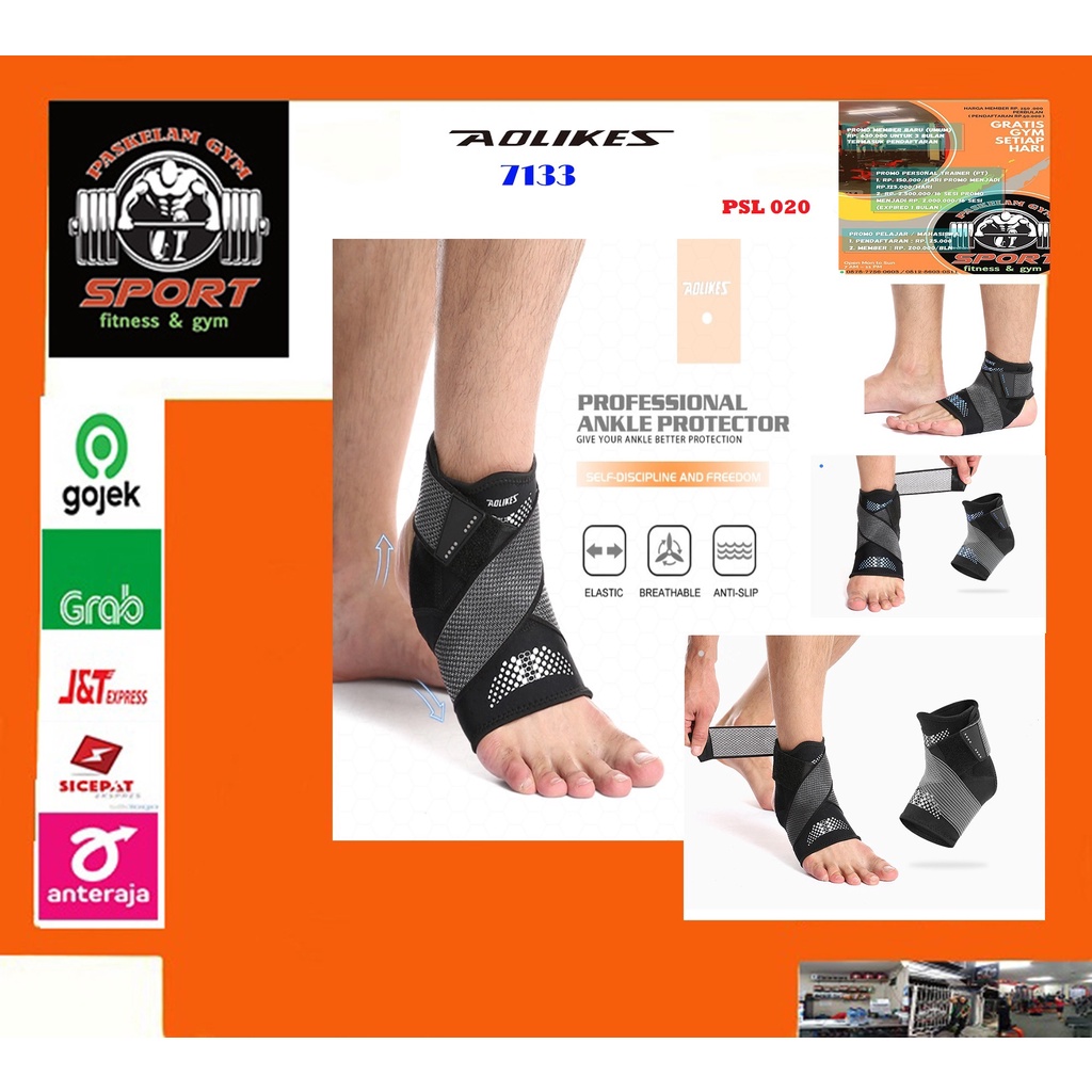 Jual Aolikes 7133 Pelindung Engkel Kaki Anti-slip Ankle Support Sport ...