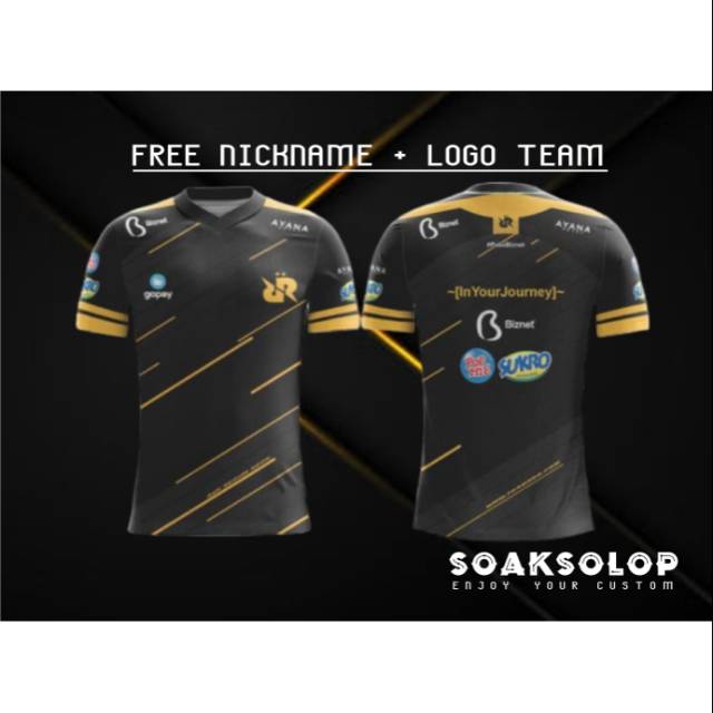 Jual JERSEY GAMING RRQ HITAM FREE NICKNAME DAN LOGO TEAM | Shopee Indonesia