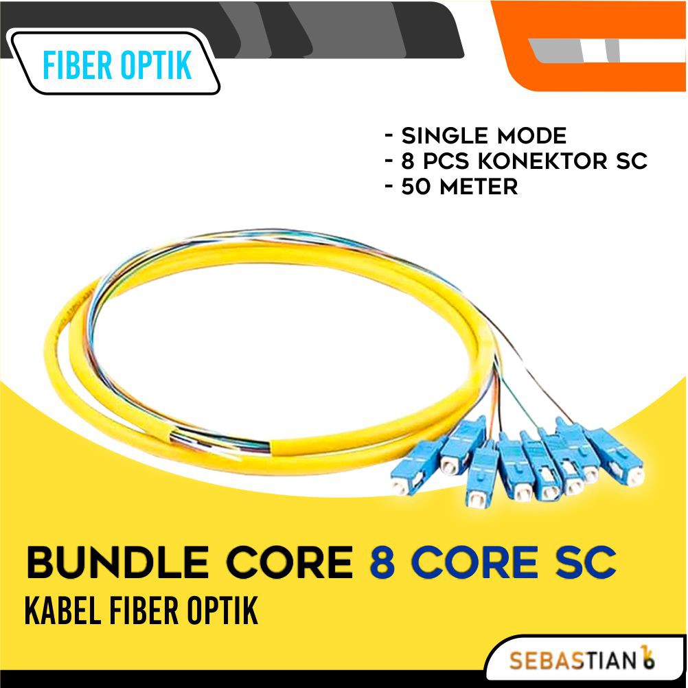Jual Bundle Core Fiber Optik 8C Multi-Fiber Pigtail SC UPC 8 Core 50 ...