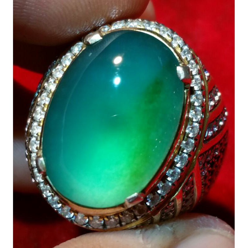 Jual Natural Bacan Doko Kristal Lumer Ring Perak Microsetting | Shopee ...