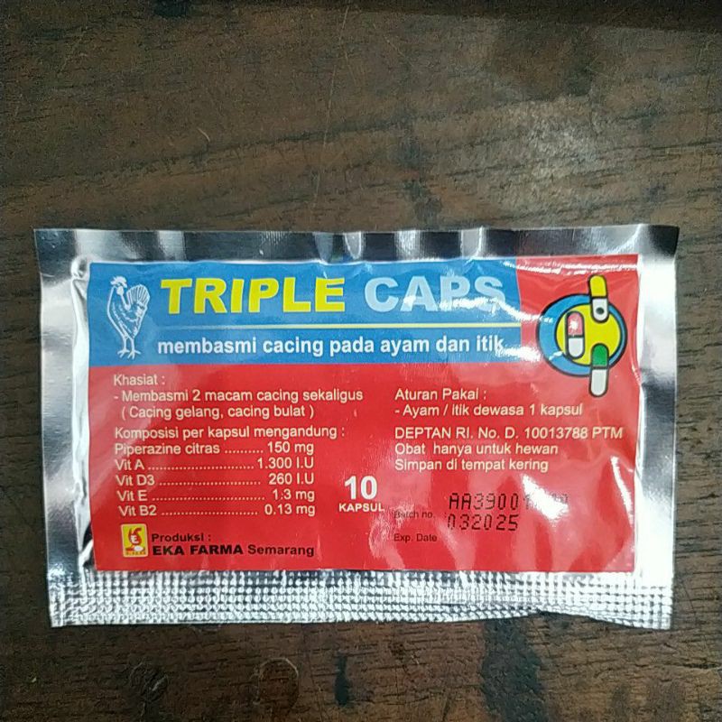 Jual obat cacing ayam dan itik triple caps | Shopee Indonesia