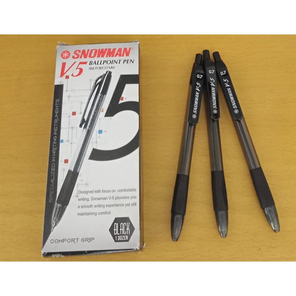 Jual 1 Pcs Pulpen Snowman V-5 Hitam | Shopee Indonesia